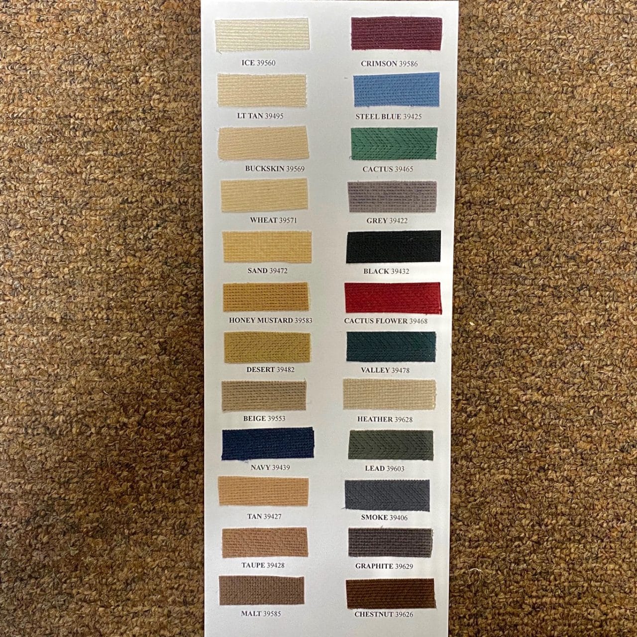 Instabind Regular Style & 3" syn/cotton Sample Chart - Bond Products Inc