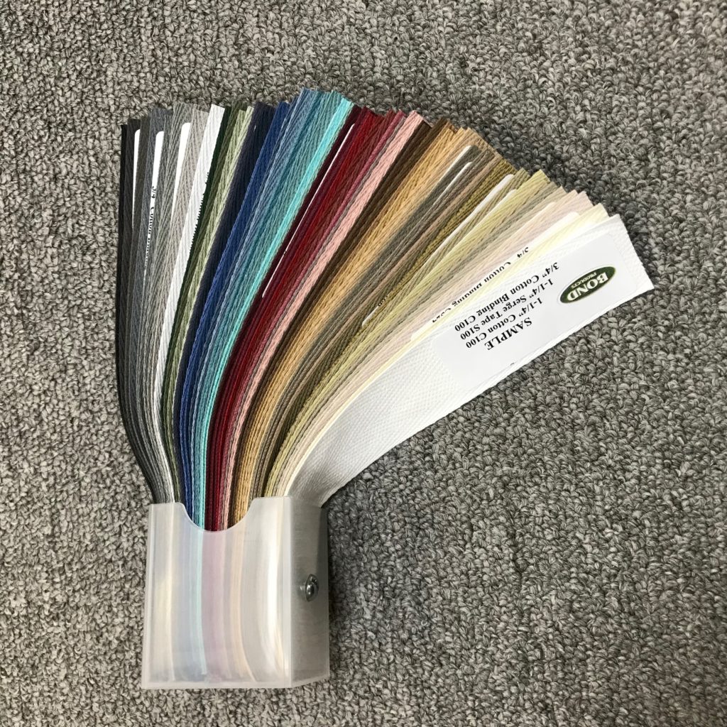 Bond Cotton & Serge Tape Color Sample Deck - Bond Products Inc