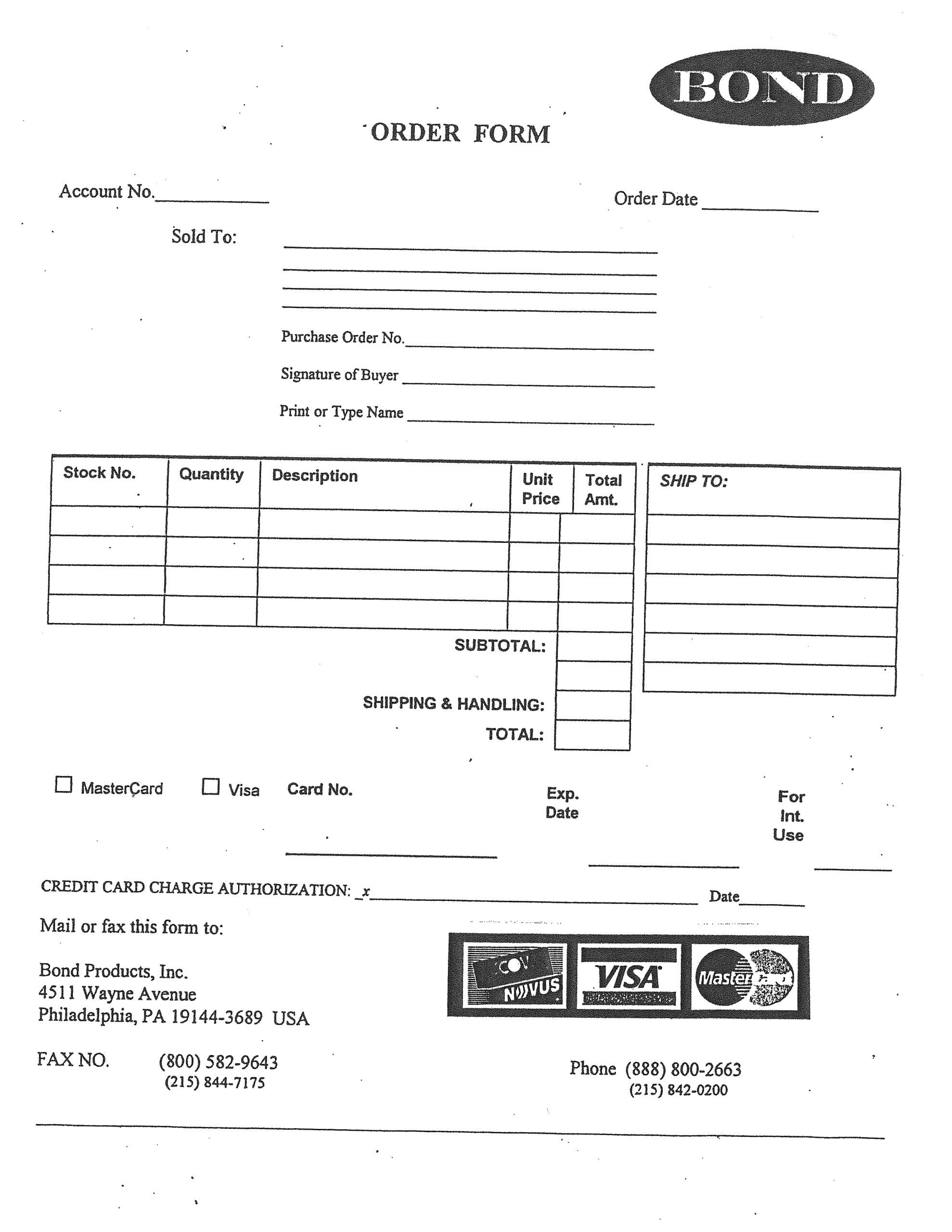 Bond's Flyers & Reference Sheets - Bond Products Inc